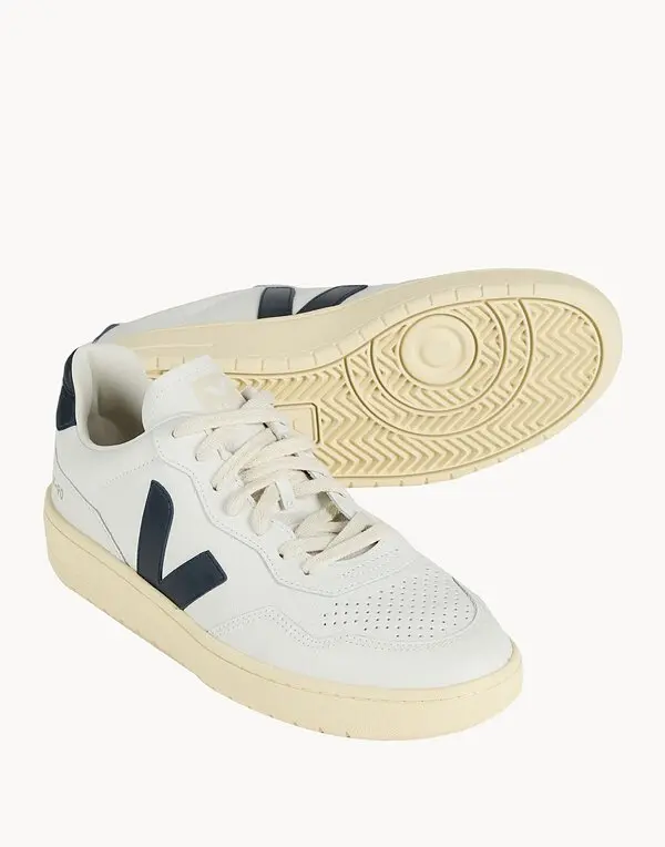 VEJA V-90 Leather Sneakers - White