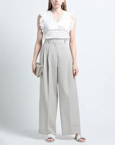 Pinko Cotton Top With Broderie Anglaise - White