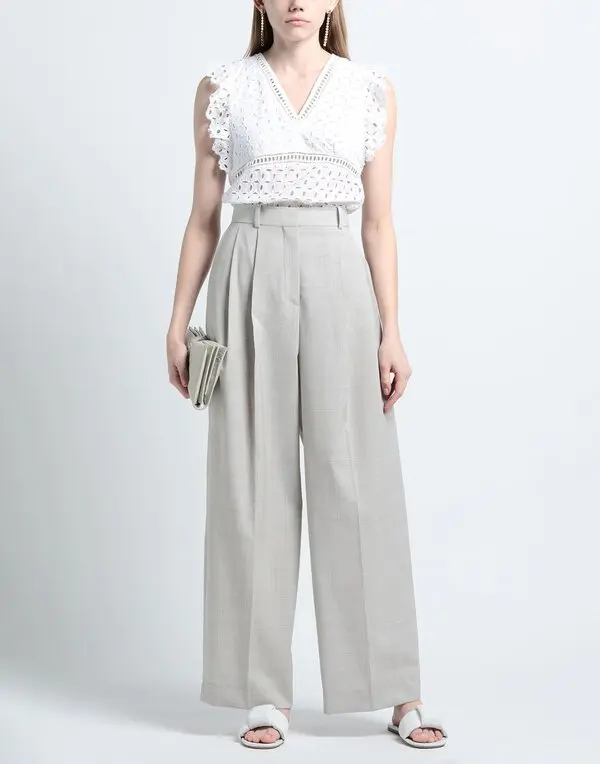 Pinko Cotton Top With Broderie Anglaise - White