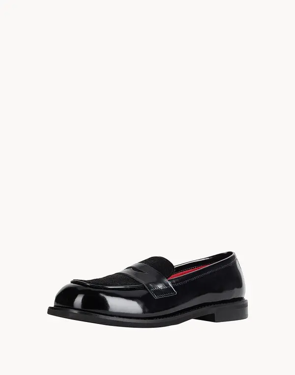 Max & Co. Patent Leather Penny Loafers With Calf Hair Accents