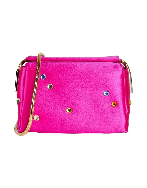 Marni Cross-body Bag In Viscose, Silk, And Brass - Pink