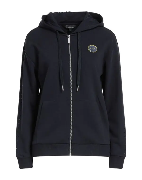 Armani Exchange Cotton And Polyester Blend Sweatshirt With Crystal Embellishments