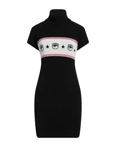 CHIARA FERRAGNI Intarsia-knit Mini Dress - Black