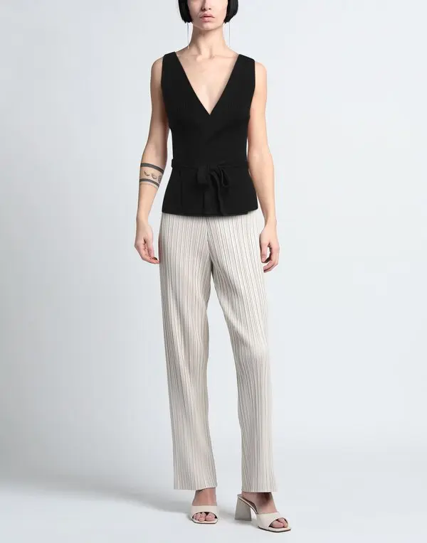 PATOU Sleeveless Wrap Top In Merino Wool Blend - Black
