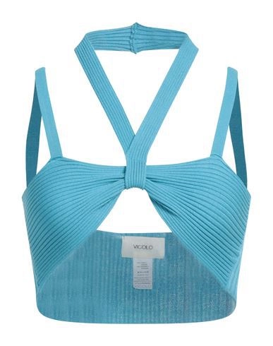 VICOLO Knit Crop Top - Azure