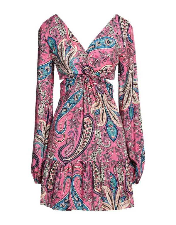 Anjuna Paisley Print V-neck Long Sleeve Mini Dress