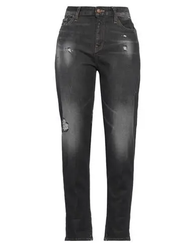 Armani Exchange Boyfriend Jeans With Leather Trims