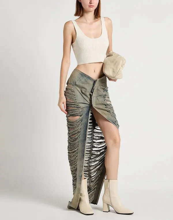 Rick Owens Denim Asymmetric Skirt