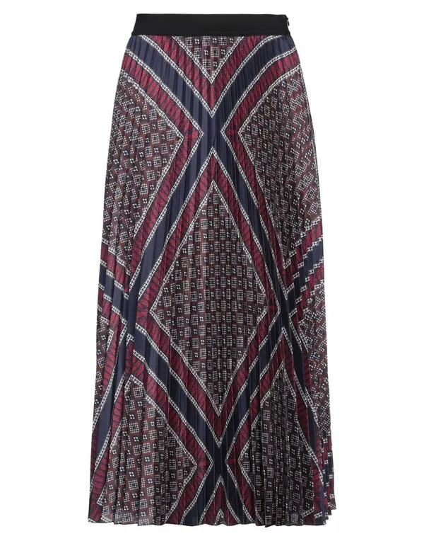 Sandro Pleated Midi Skirt - Blue