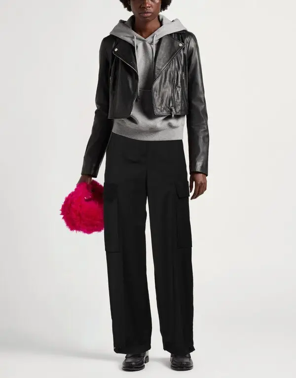 Sandro Cargo Pants In Polyester, Virgin Wool, And Elastane