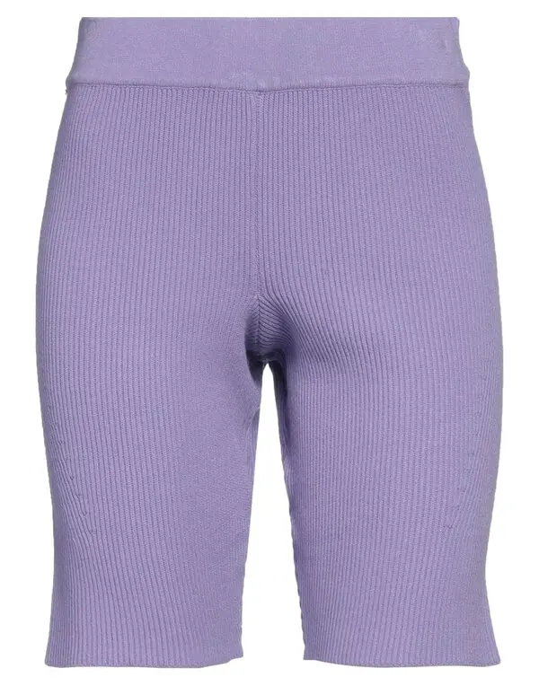 VICOLO Ribbed Knit High-waisted Shorts