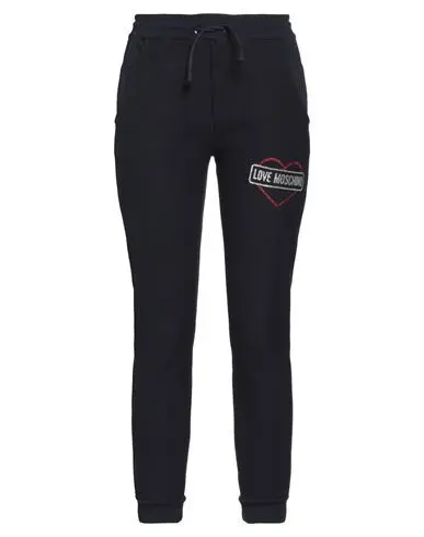 Moschino Cotton Blend Track Pants With Glittered Logo - Midnight Blue