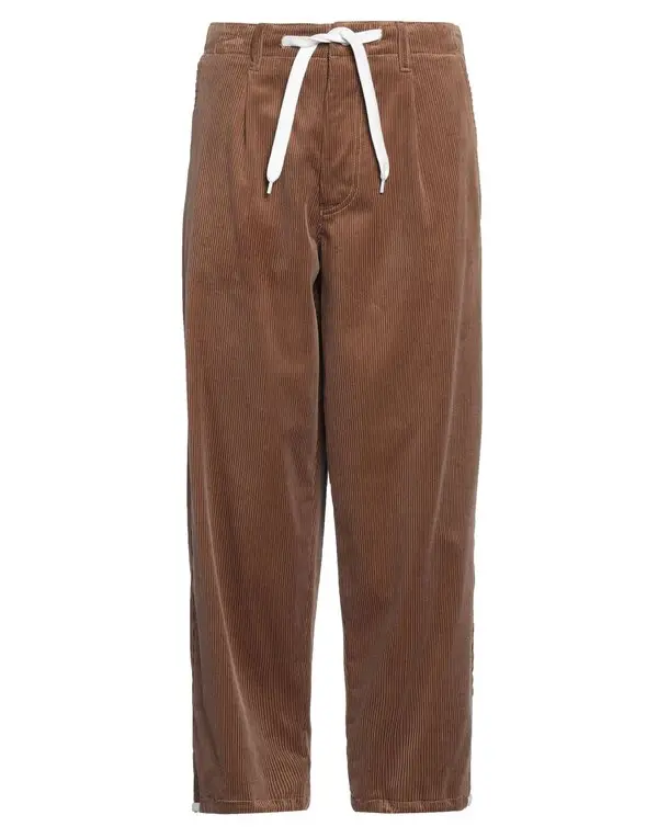 Emporio Armani Cotton Corduroy Tapered Trousers - Brown