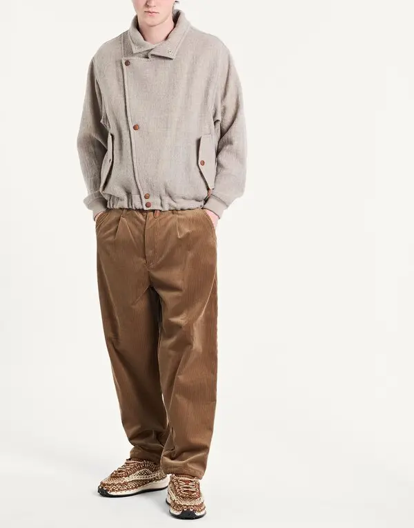 Emporio Armani Cotton Corduroy Tapered Trousers - Brown