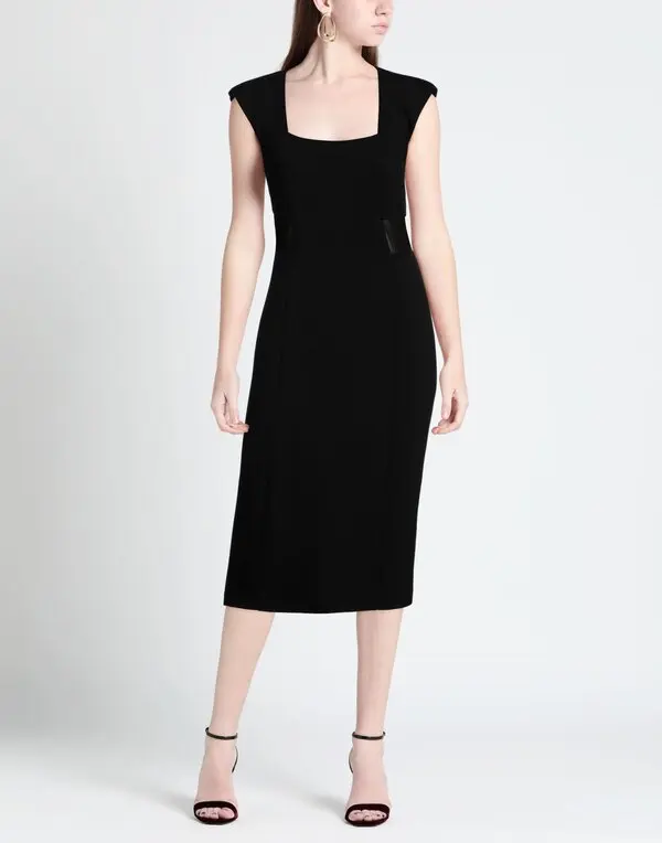 Pinko Midi Bodycon Dress With Tulle Trim
