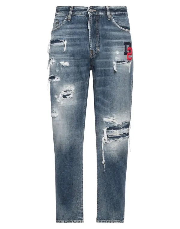 Dsquared2 Cotton Denim Tapered Jeans - Blue