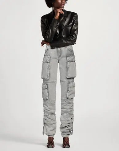 Attico Light Cotton Cargo Jeans - Grey