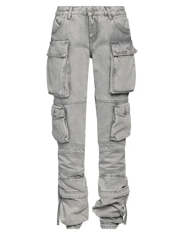 Attico Light Cotton Cargo Jeans - Grey