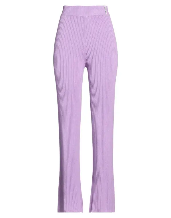 HINNOMINATE Flared Ribbed Knit Pants - Purple