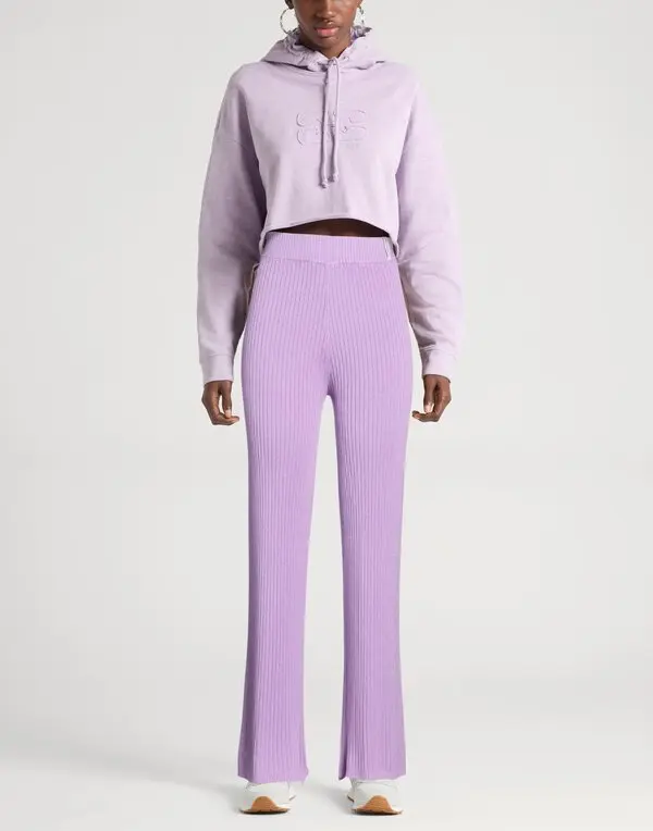 HINNOMINATE Flared Ribbed Knit Pants - Purple