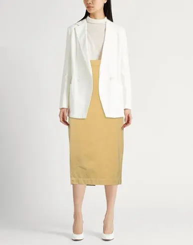 Max Mara Gabardine Pencil Midi Skirt - Yellow