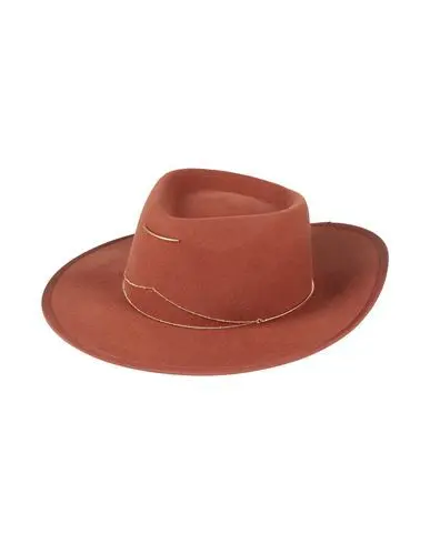 VAN PALMA Fedora Hat In Merino Wool - Brown