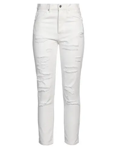 Armani Exchange Distressed Cotton Denim Jeans - White