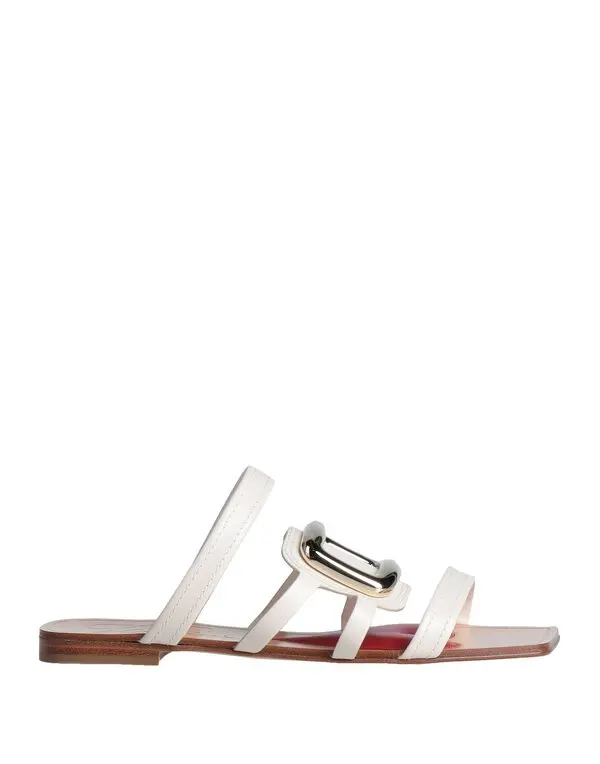 ROGER VIVIER Leather Sandals With Appliqués - Ivory