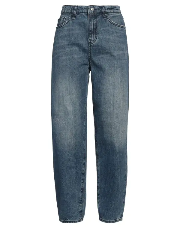 Armani Exchange Cotton Jeans With Leather Trims - Blue
