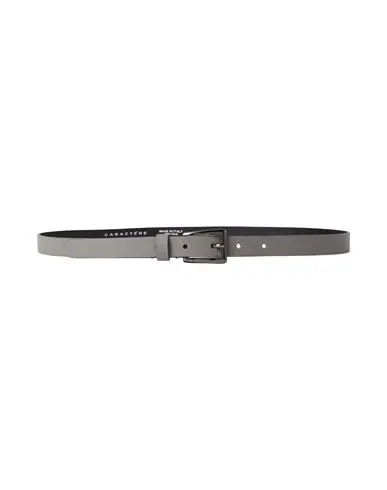CARACTÈRE Leather Skinny Belt - Grey