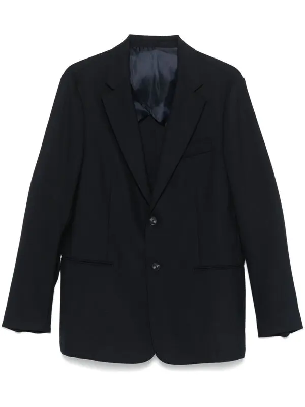 Emporio Armani Notched-lapels Blazer - Blue