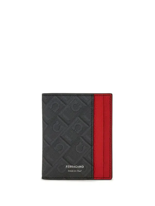 FERRAGAMO Bi-fold Leather Cardholder - Black