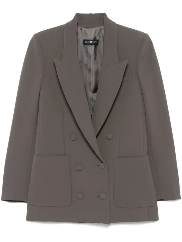 DRHOPE Double-breasted Blazer - Grey