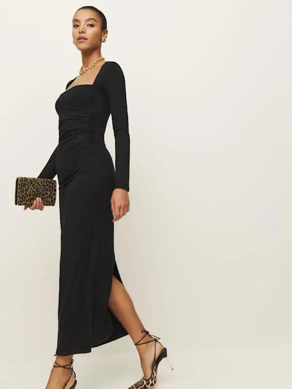 Laurel Knit Maxi Dress - Black