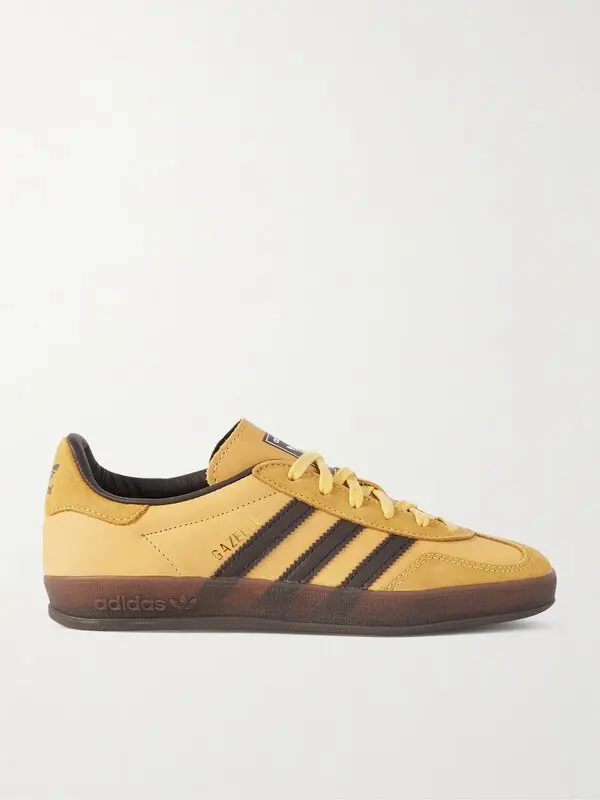 Adidas Originals Gazelle Indoor Leather-Trimmed Nubuck Sneakers - Yellow -  40% Off | Editorialist