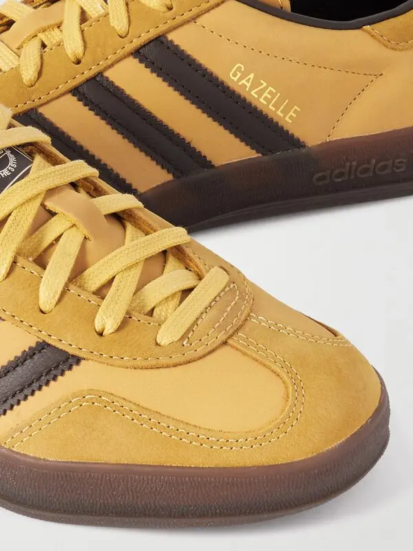 Adidas Originals Gazelle Indoor Leather-Trimmed Nubuck Sneakers - Yellow -  40% Off | Editorialist