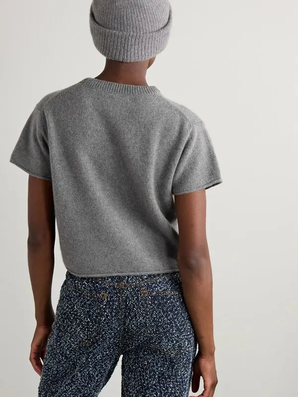 THE ELDER STATESMAN Cashmere Boxy Sweater - Gray