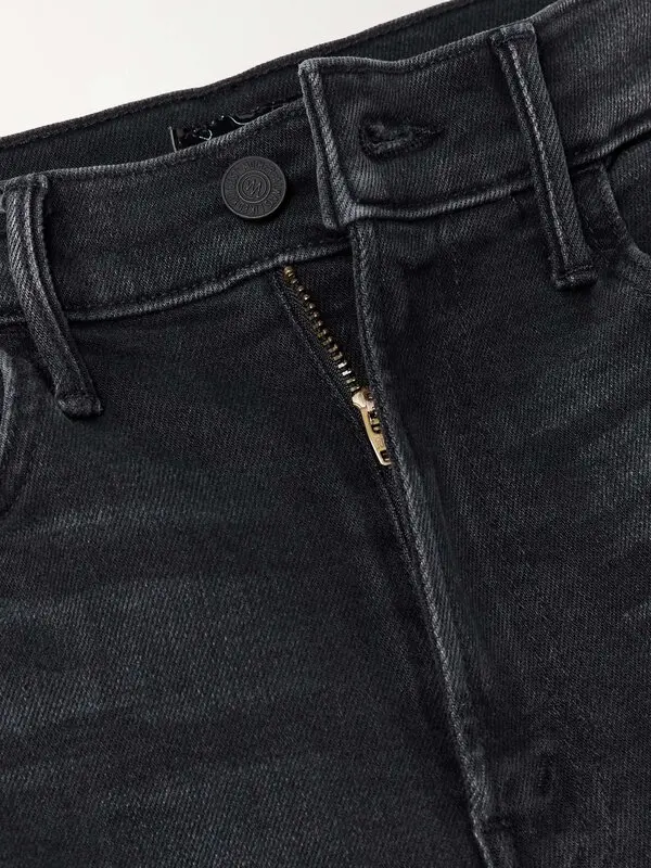 MOTHER The Hustler Roller High-rise Wide-leg Jeans - Black