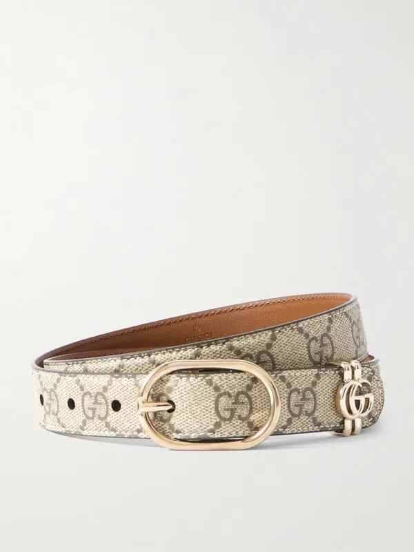 Gucci Printed Coated-canvas Belt - Neutrals