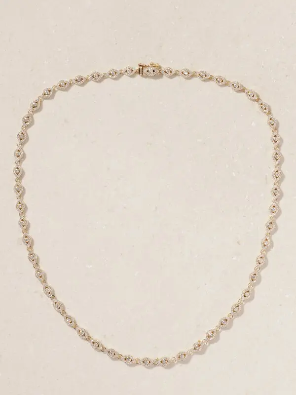 SYDNEY EVAN Small Evil Eye Diamond Necklace