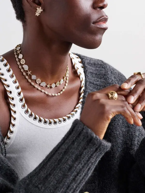 SYDNEY EVAN Small Evil Eye Diamond Necklace