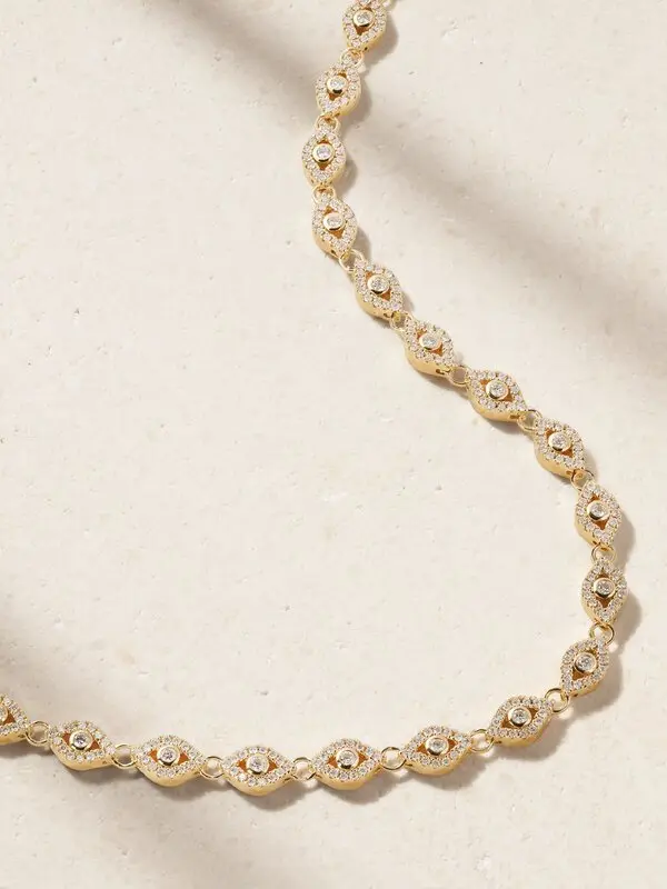 SYDNEY EVAN Small Evil Eye Diamond Necklace