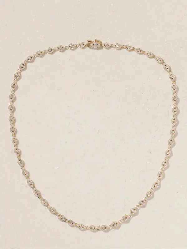 SYDNEY EVAN Small Evil Eye Diamond Necklace