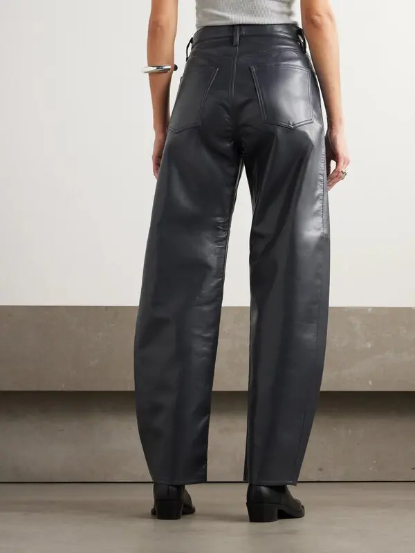 AGOLDE Luna Pieced Recycled Leather-blend Pants - Gray