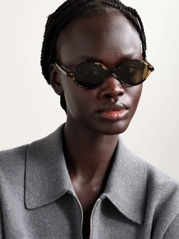 Oliver Spencer Khaite 1989c Round-frame Sunglasses - Tortoiseshell