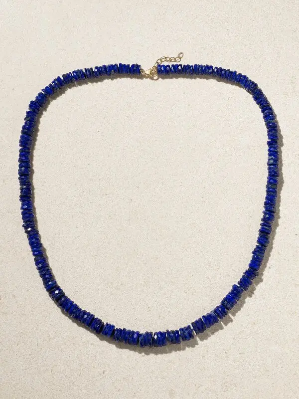 Jia Jia Gold Lapis Lazuli Beaded Necklace - Blue