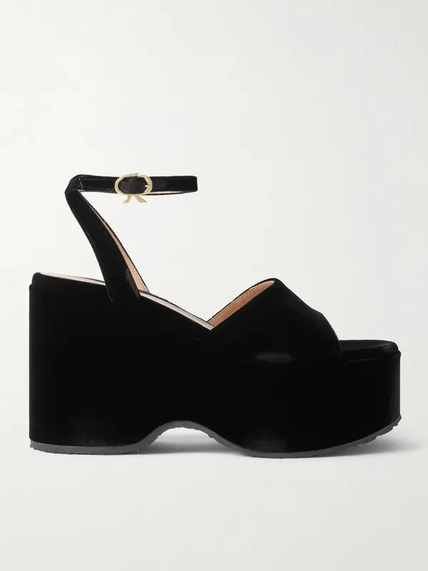 GIANVITO ROSSI Thalia 105 Velvet Platform Sandals