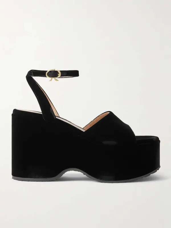 GIANVITO ROSSI Thalia 105 Velvet Platform Sandals