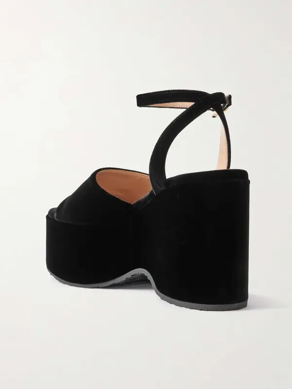 GIANVITO ROSSI Thalia 105 Velvet Platform Sandals