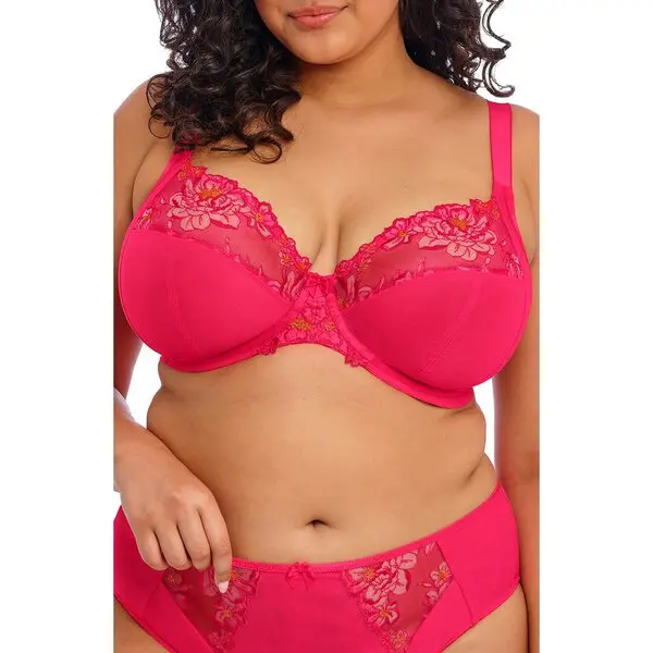 Elomi Teagan Full Figure Underwire Plunge Bra - Azalea